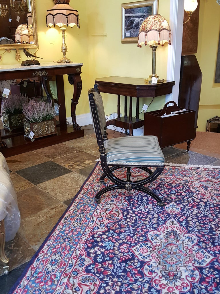 Pair of Pugin Style Gothic Revival Ebonised Chairs For Sale at 1stDibs