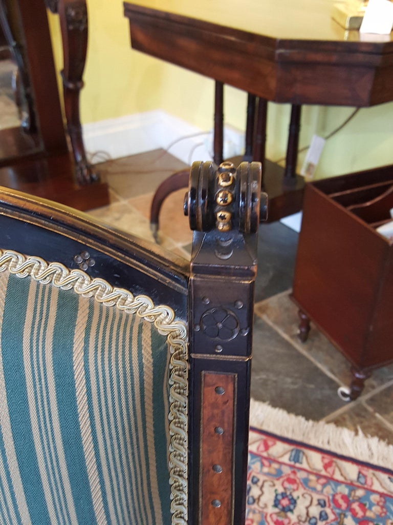 Pair of Pugin Style Gothic Revival Ebonised Chairs For Sale at 1stDibs