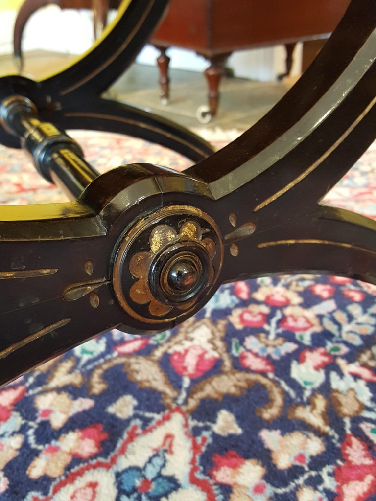 Pair of Pugin Style Gothic Revival Ebonised Chairs For Sale at 1stDibs