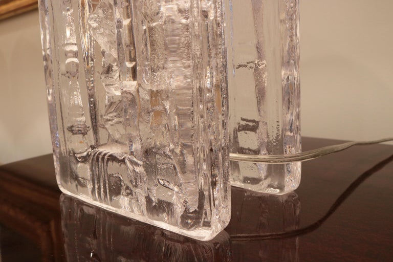 Pair of Pukeberg Glass Table Lamps at 1stDibs