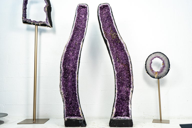 Pair of Purple, X-Tall Amethyst Geode Cathedrals Formed in Archway For ...