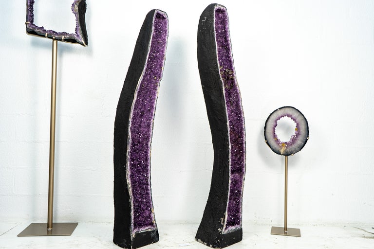 Pair of Purple, X-Tall Amethyst Geode Cathedrals Formed in Archway For ...
