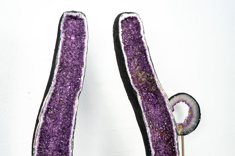 Pair of Purple, X-Tall Amethyst Geode Cathedrals Formed in Archway For ...