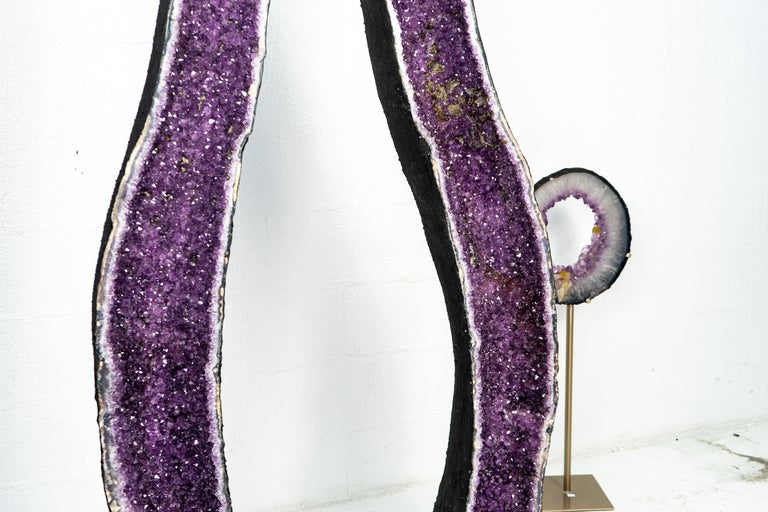 Pair of Purple, X-Tall Amethyst Geode Cathedrals Formed in Archway For ...