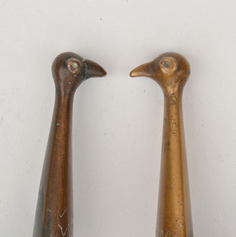Pair of Push and Pull Bronze Door Handles in the Form of Doves For Sale ...