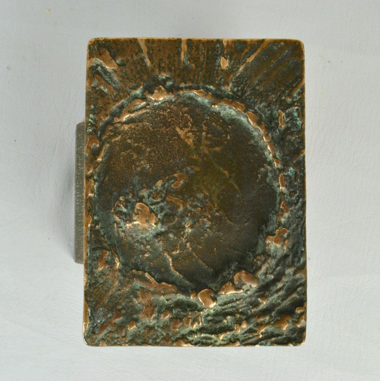 Pair of Push Pull Relief Door Handles Rectangular in Bronze For Sale at ...