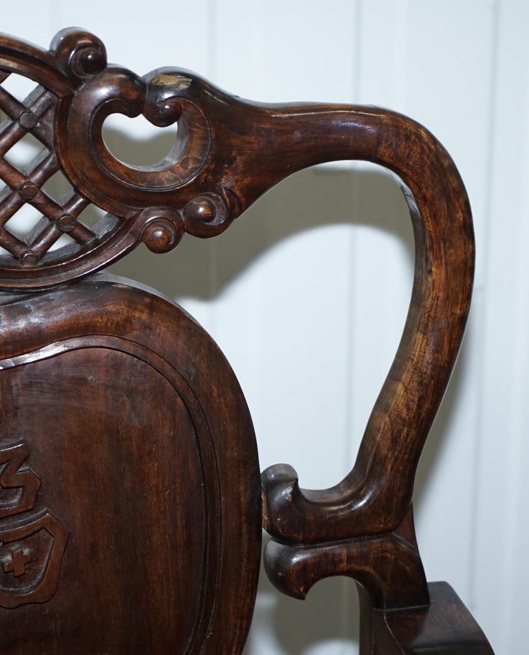 Pair of Qing Dynasty Antique Chinese Heavy Hardwood Emperor Throne ...