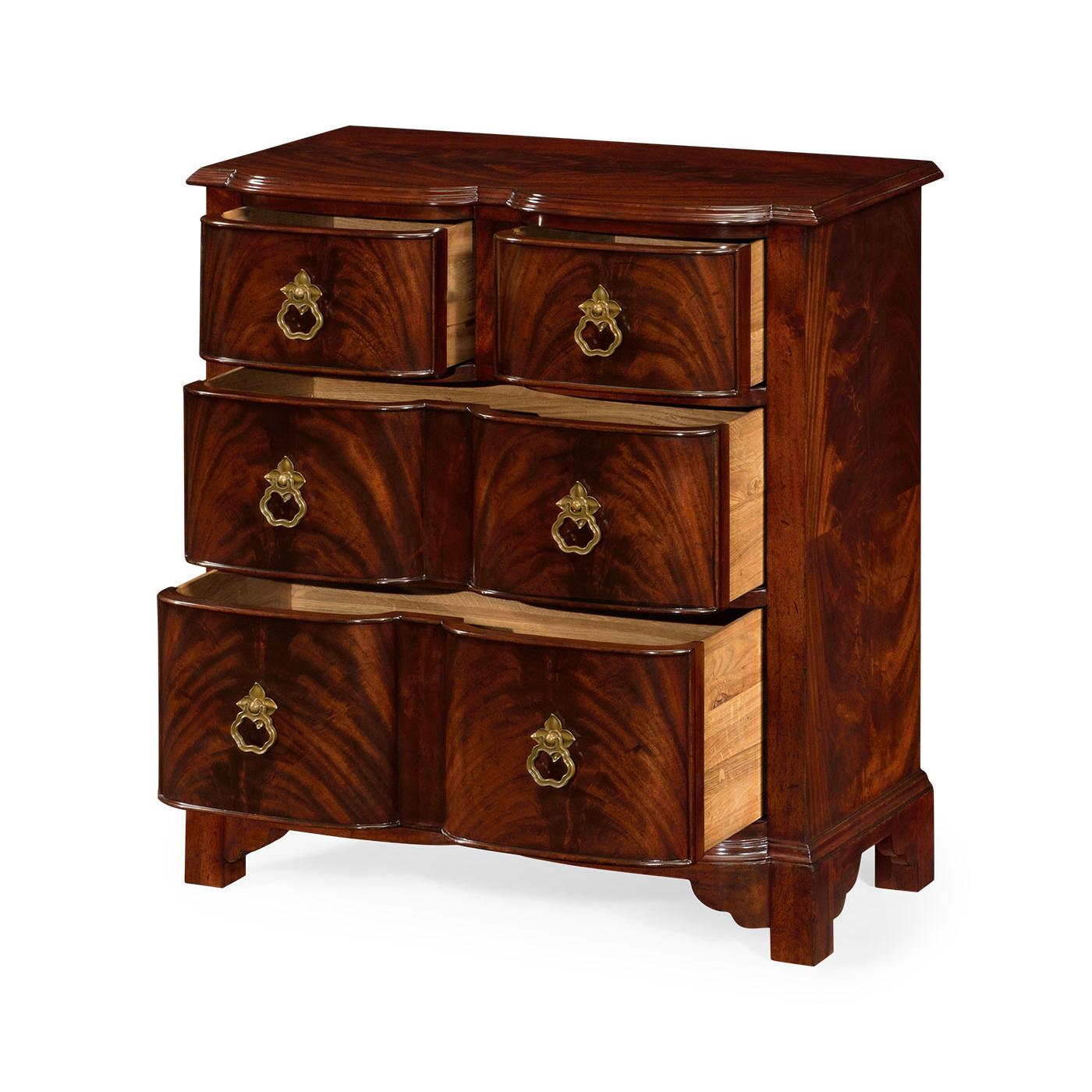 Pair of Queen Anne Block Front Bedside Chests at 1stDibs