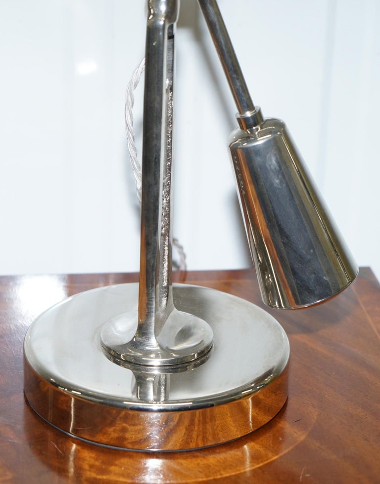 Pair of Ralph Lauren Articulated Boom Arm Table Lamps Polished Nickle ...
