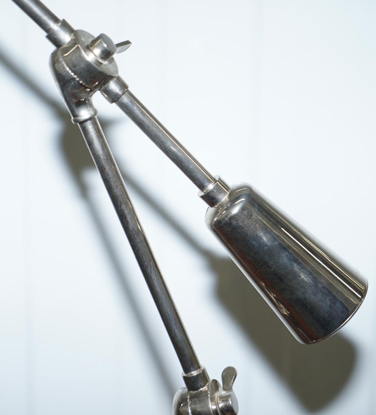 Pair of Ralph Lauren Articulated Boom Arm Table Lamps Polished Nickle ...