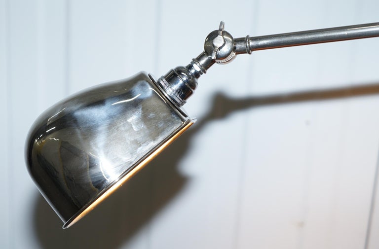 Pair of Ralph Lauren Articulated Boom Arm Table Lamps Polished Nickle ...