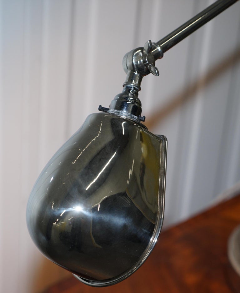 Pair of Ralph Lauren Articulated Boom Arm Table Lamps Polished Nickle ...