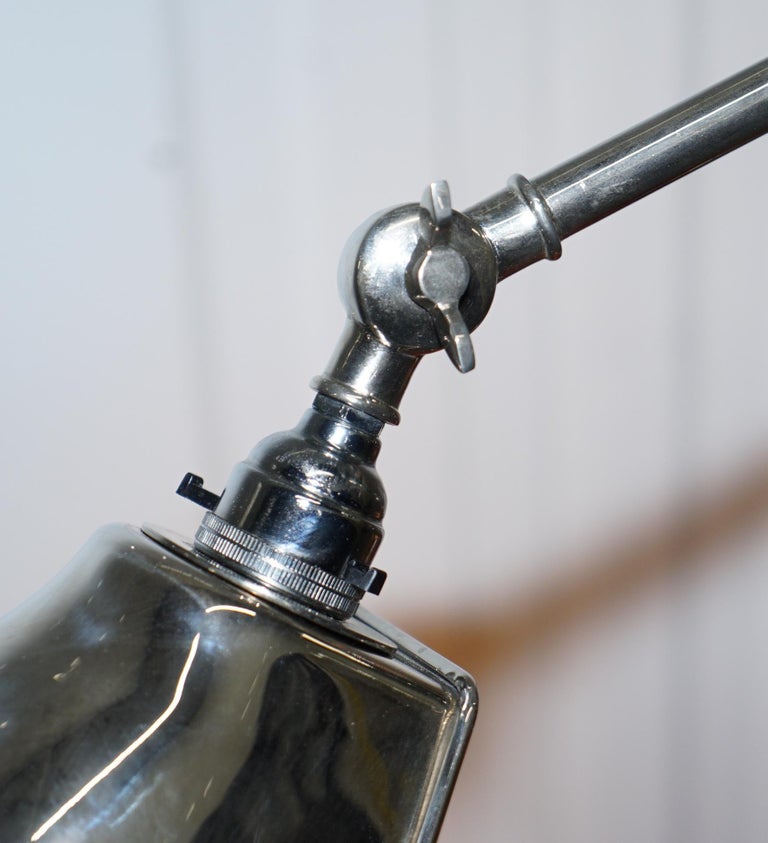 Pair of Ralph Lauren Articulated Boom Arm Table Lamps Polished Nickle ...