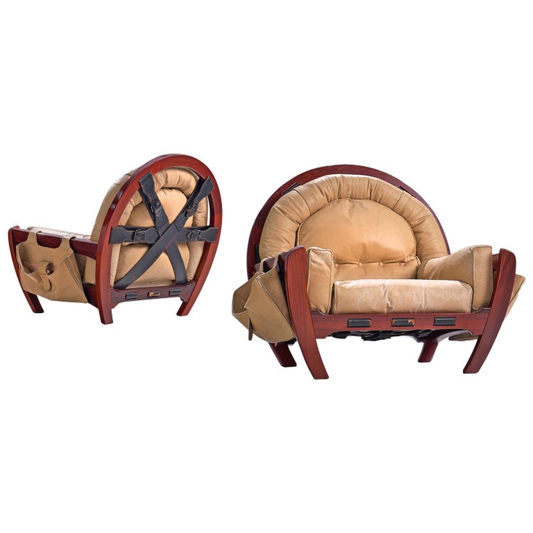 Pair of 'Rancero' Lounge Chairs of Luciano Frigerio For Sale at 1stDibs