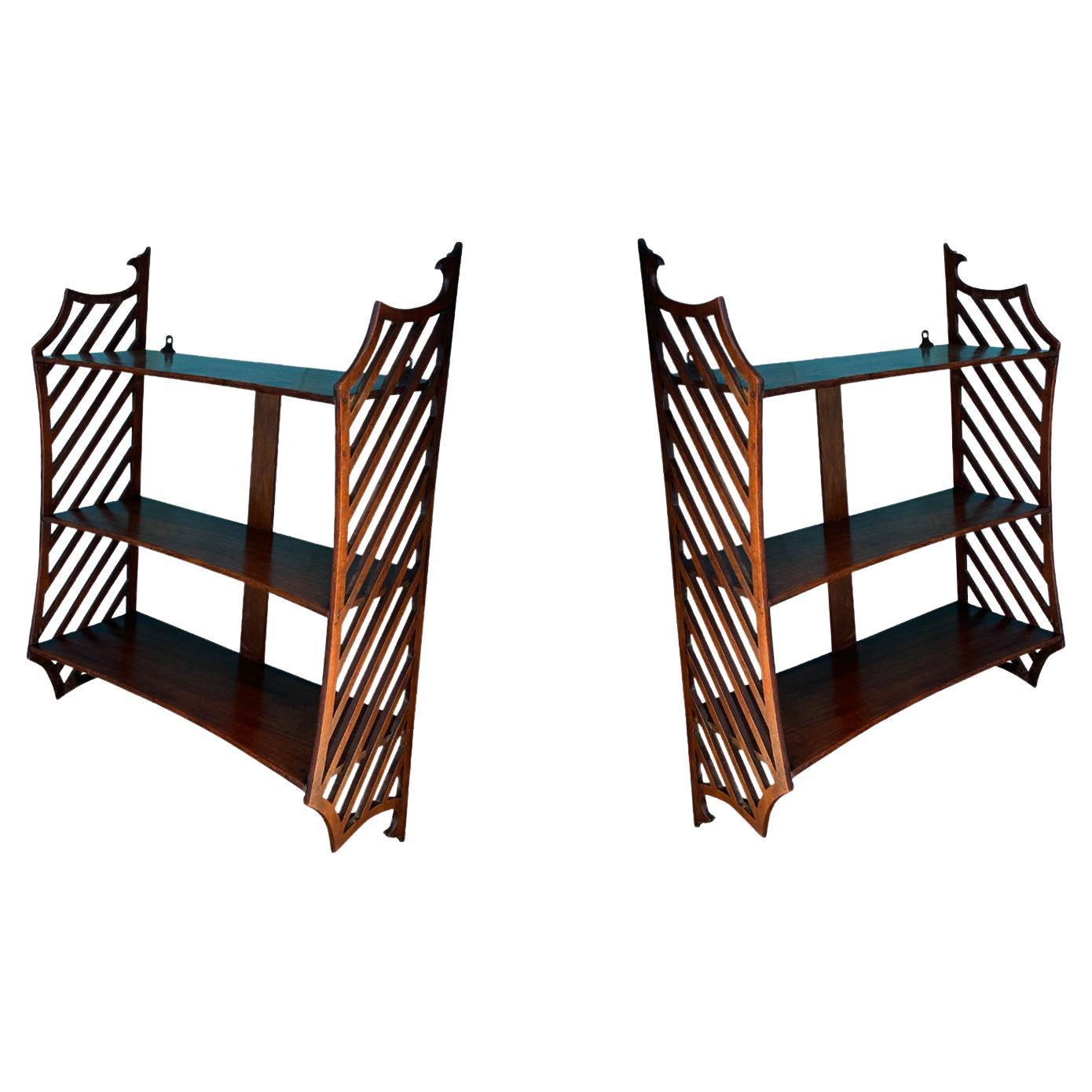 George III Mahogany Set of 'Chippendale' Hanging Wall Shelves For Sale ...