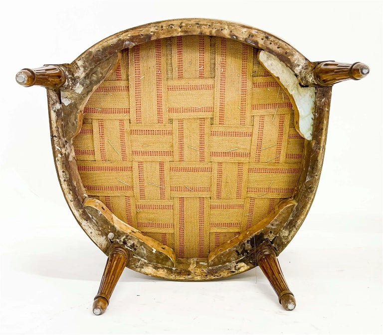 Pair of Rare Louis XVI Bergeres, Stamped Claude Chevigny For Sale at ...