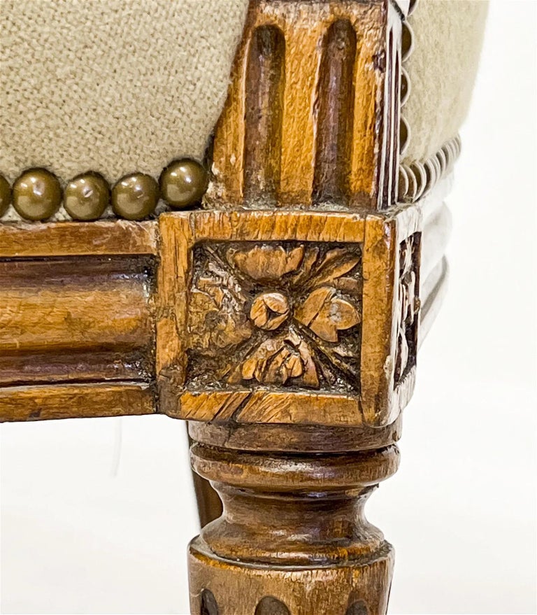 Pair of Rare Louis XVI Bergeres, Stamped Claude Chevigny For Sale at ...