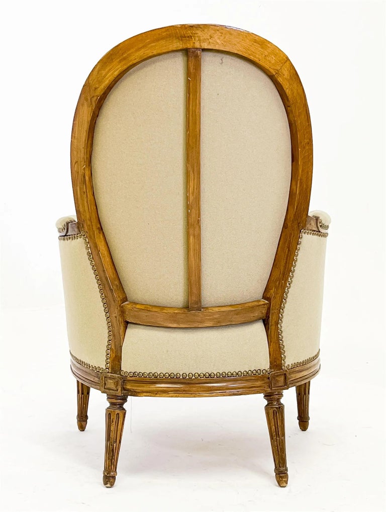 Pair of Rare Louis XVI Bergeres, Stamped Claude Chevigny For Sale at ...