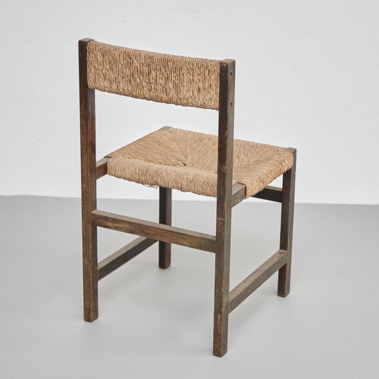Pair of Rationalist Rattan Spanish Chairs, circa 1960 at 1stDibs