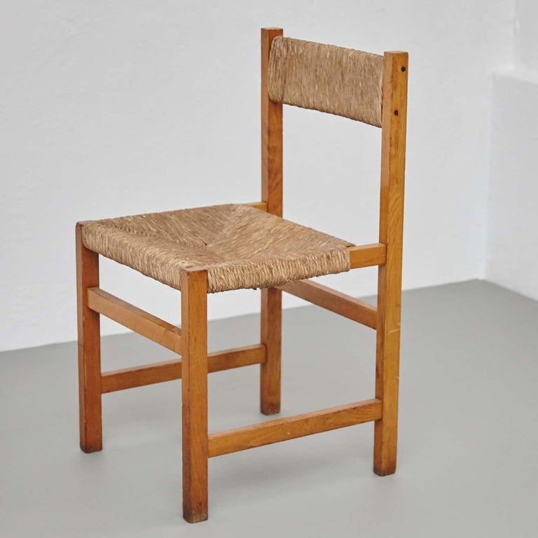Pair of Rationalist Rattan Spanish Chairs, circa 1960 For Sale at 1stDibs