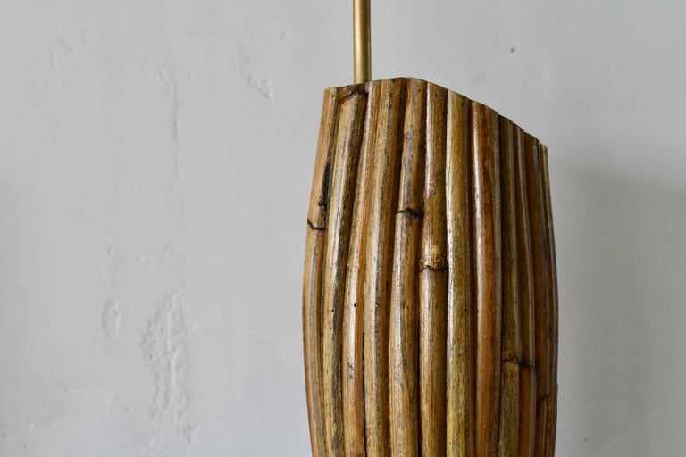 Pair of Rattan Table Lamps Base For Sale at 1stDibs