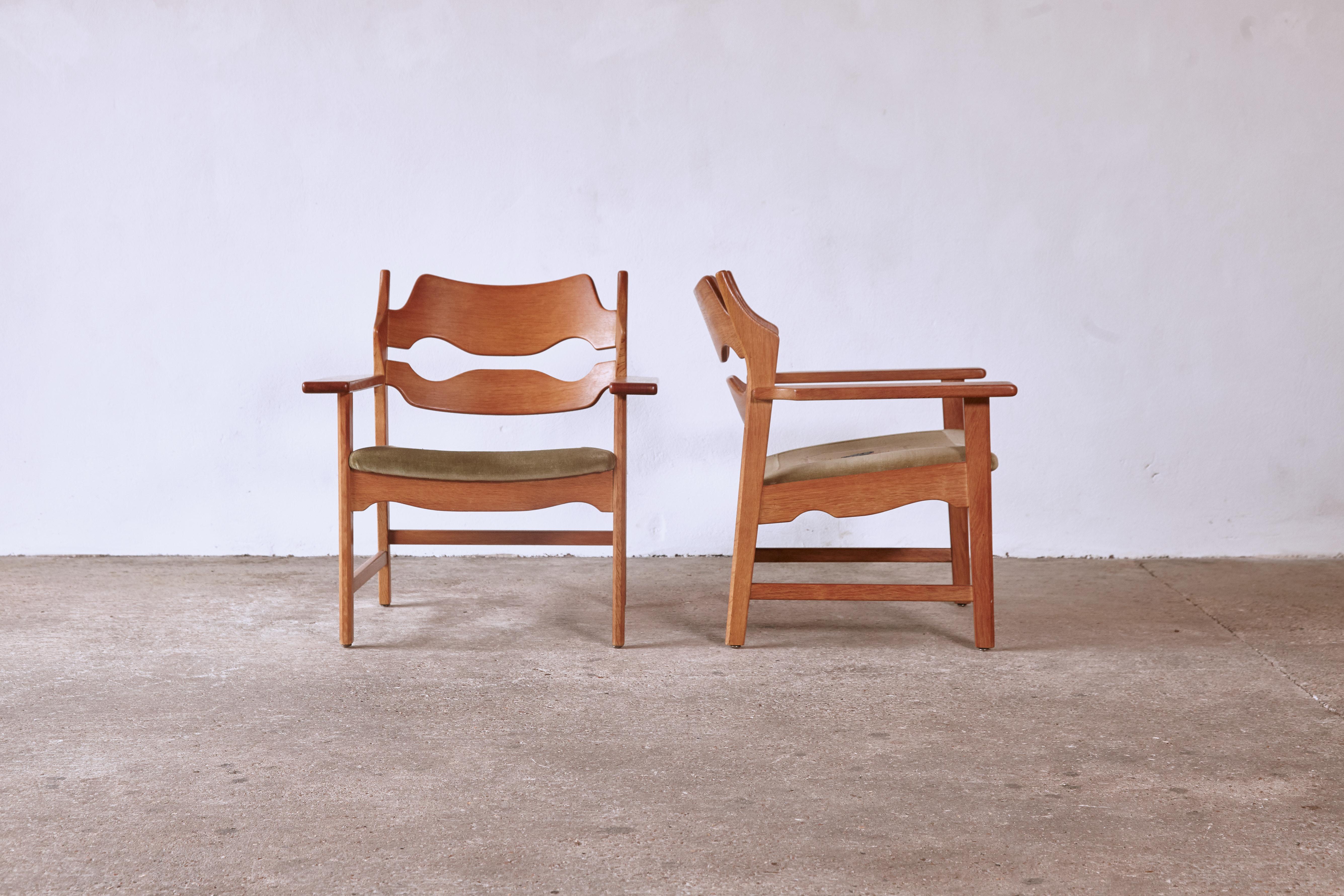 Pair of Razor Blade Armchairs by Henning Kjærnulf 'Kjaernulf', Denmark ...