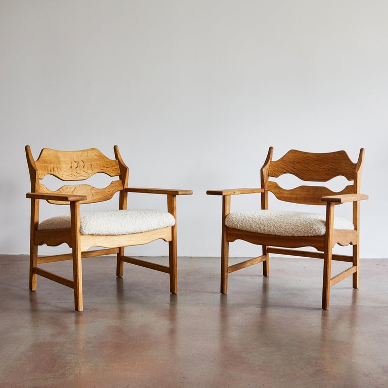 Pair of "Razorblade" Lounge Chairs by Henning Kjærnulf at 1stDibs