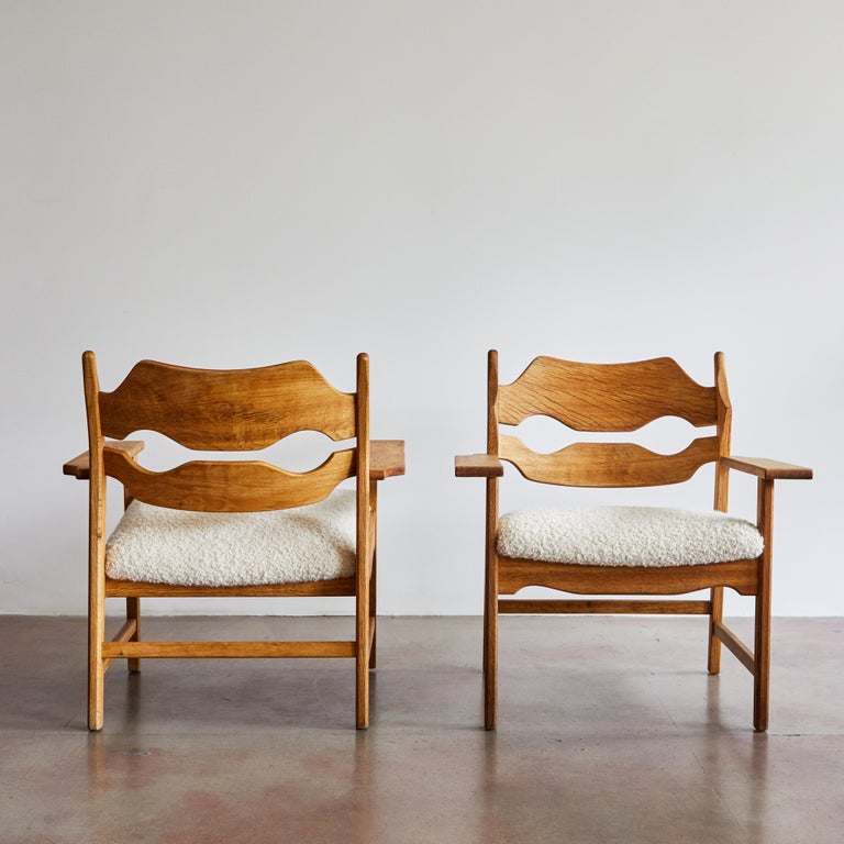 Pair of "Razorblade" Lounge Chairs by Henning Kjærnulf at 1stDibs