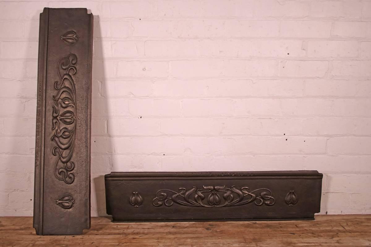 Pair of Reclaimed Art Nouveau Cast Iron Stair Risers by St Pancras Iron ...