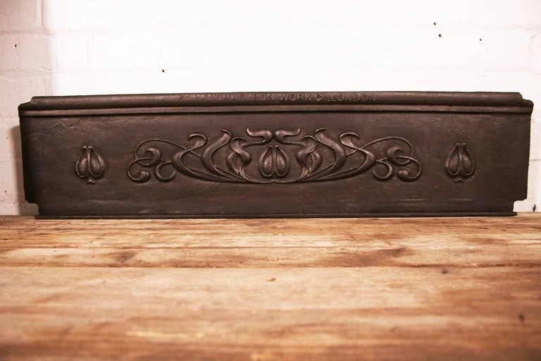 Pair of Reclaimed Art Nouveau Cast Iron Stair Risers by St Pancras Iron ...