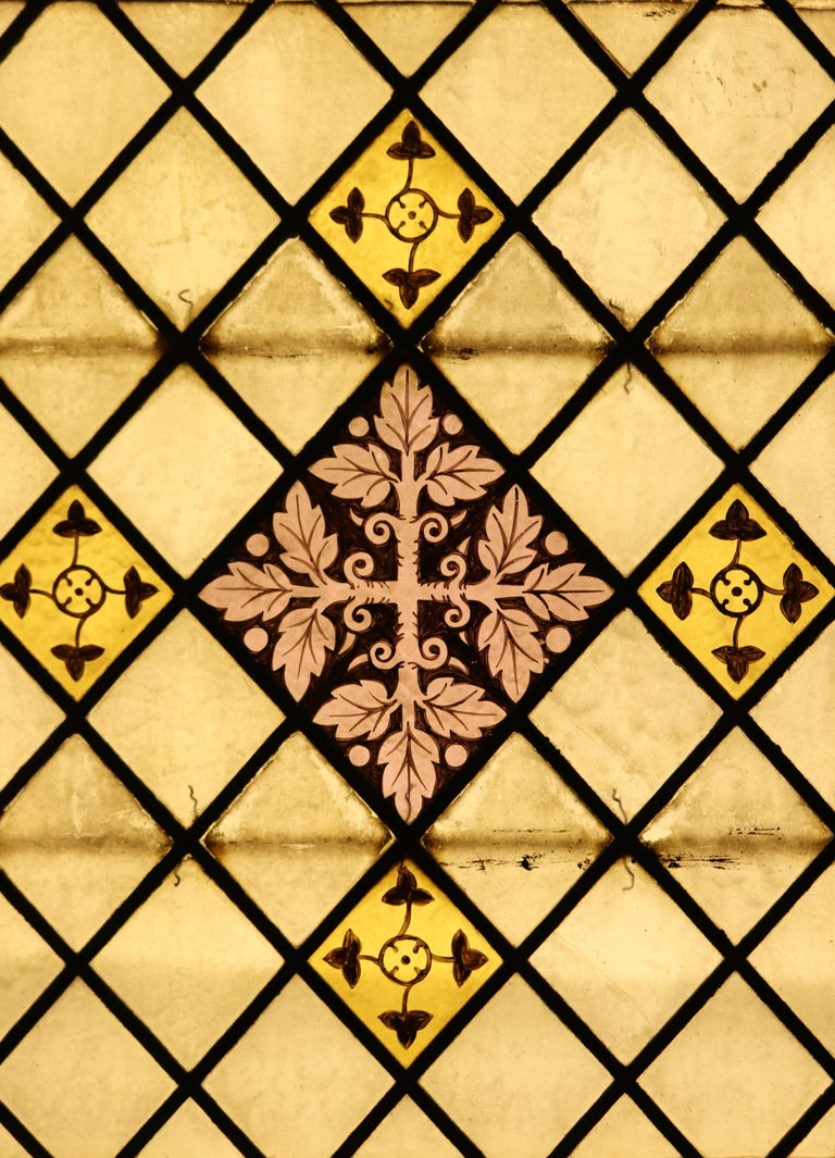 Pair of Reclaimed Stained Glass Lancet Windows at 1stDibs