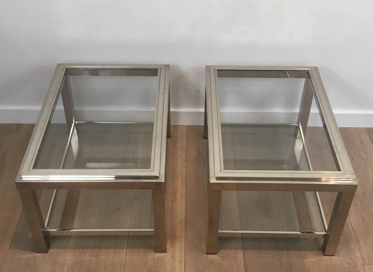 Pair of Rectangular Chrome Side Tables. French, Circa 1970 For Sale at ...
