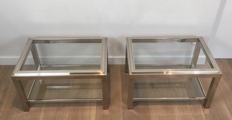 Pair of Rectangular Chrome Side Tables. French, Circa 1970 For Sale at ...