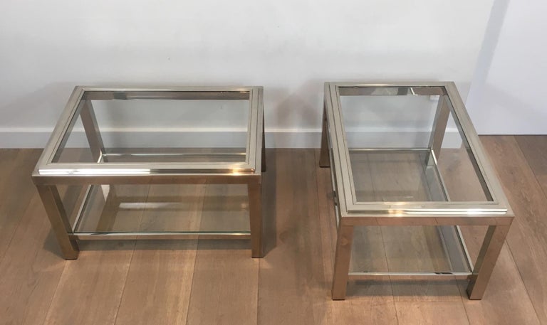 Pair of Rectangular Chrome Side Tables. French, Circa 1970 For Sale at ...