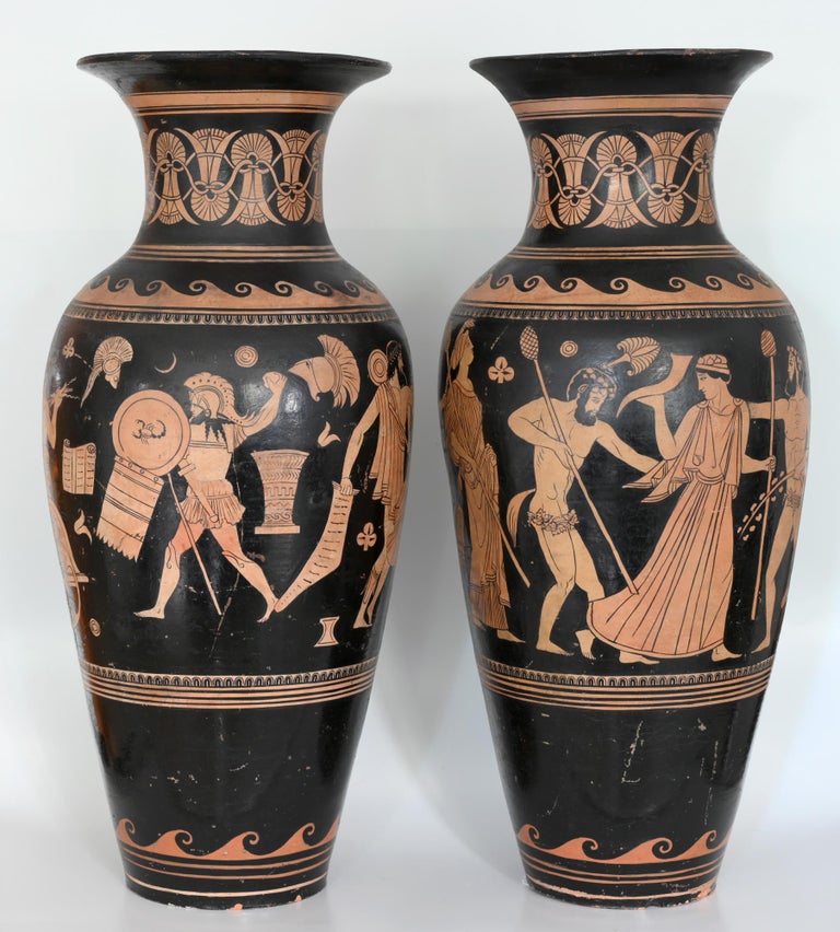 Pair of Red-Figure Black-Ground Vases, 1810-1850, Italy, Terracotta ...