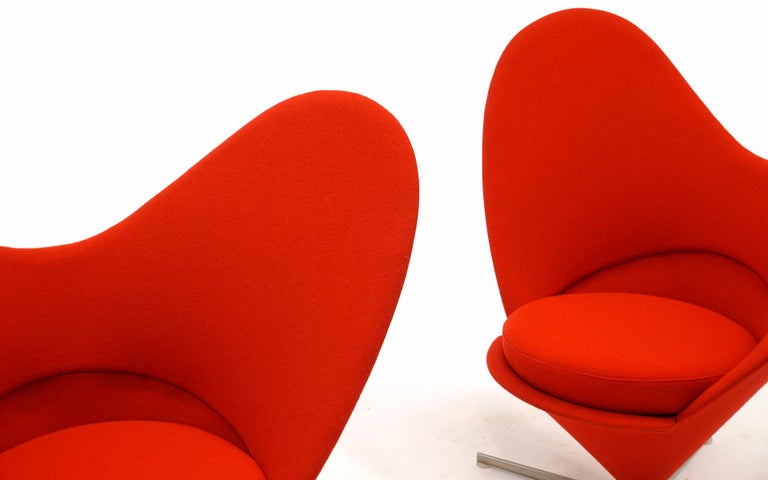 Pair of Red Heart Chairs by Verner Panton for Vitra, Great Condition ...