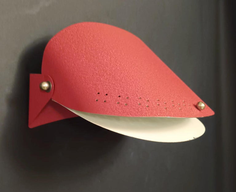 Pair of Red Sconces For Sale at 1stDibs