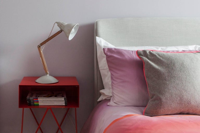 Pair of Red Steel Robot Bedside Tables / Nightstands For Sale at 1stDibs