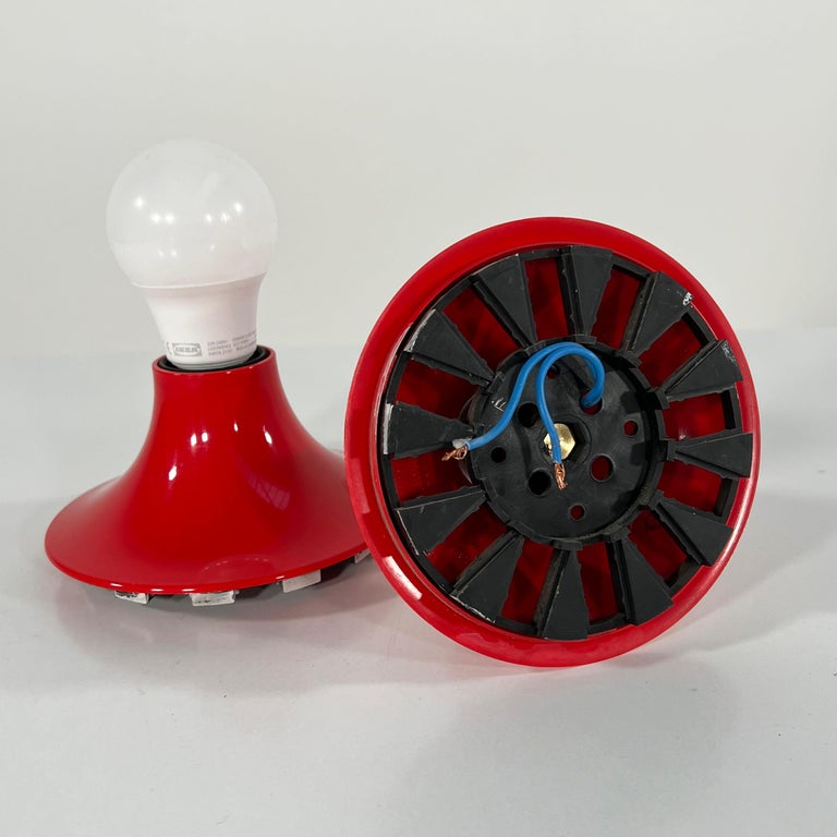 Pair of Red Teti Wall Lamps by Vico Magistretti for Artemide, 1970s For ...