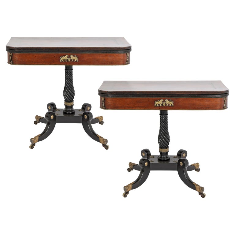 Pair of Regency Card Tables For Sale at 1stDibs
