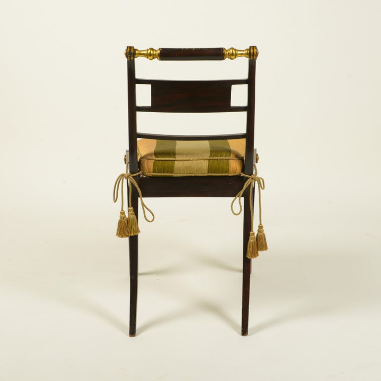 Pair of Regency Grained and Gilt Side Chairs For Sale at 1stDibs