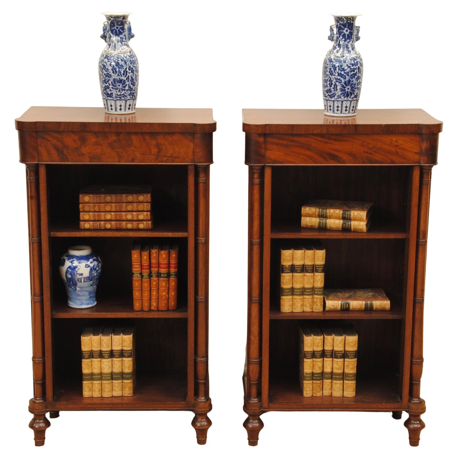 Pair of Mahogany Double-Sided Bookcases at 1stDibs