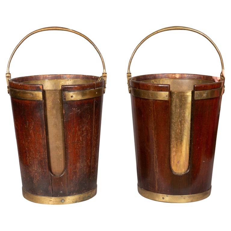 Pair Of Regency Mahogany Plate Buckets For Sale at 1stDibs