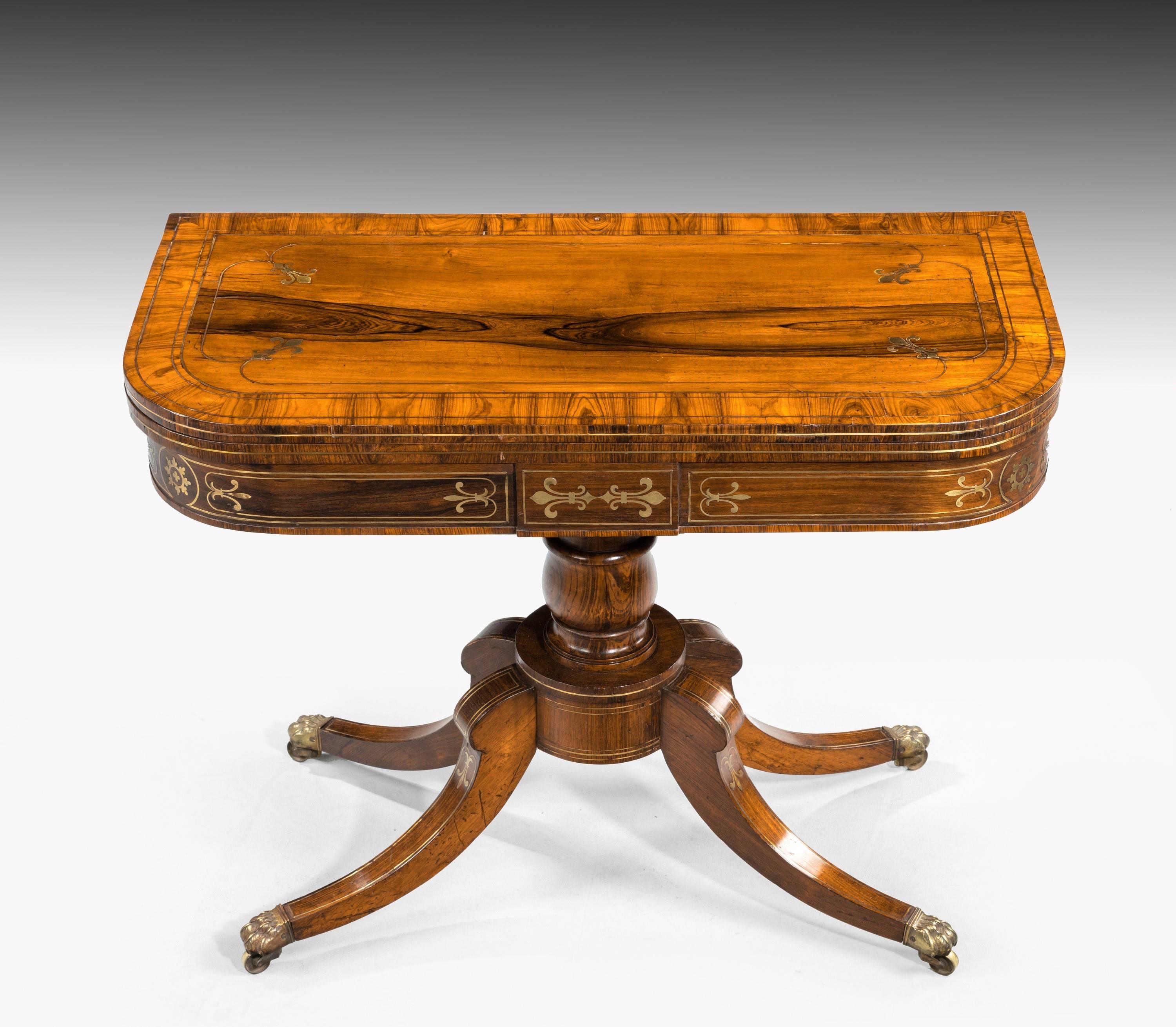 Pair of Regency Period Rosewood Card Tables at 1stDibs
