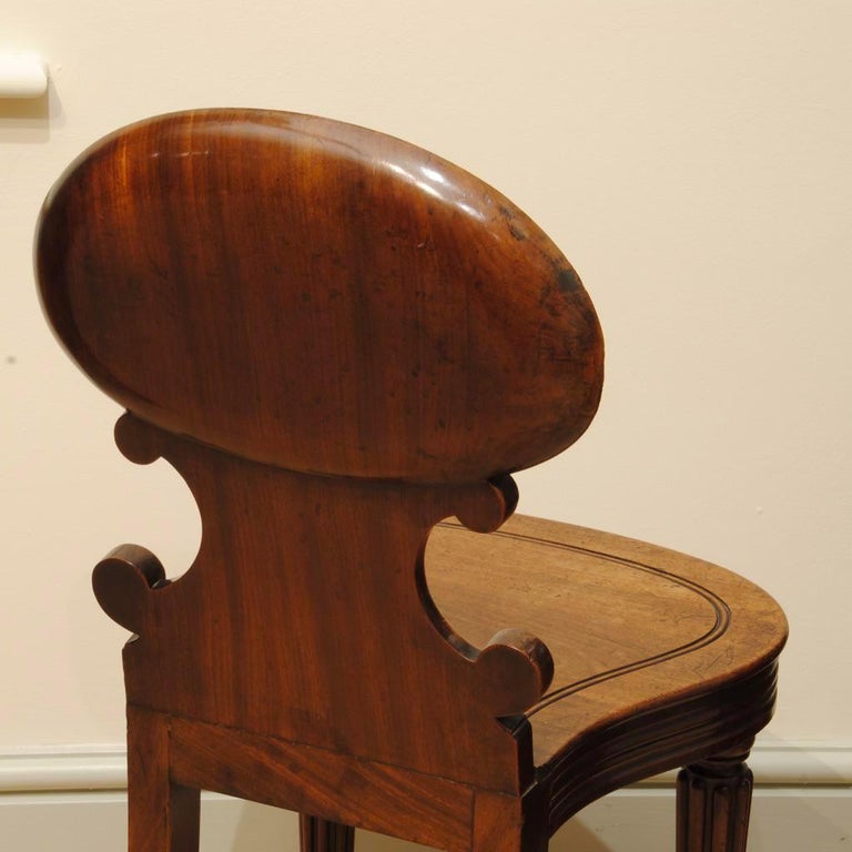 Pair of Regency Period Shell Back Hall Chairs at 1stDibs