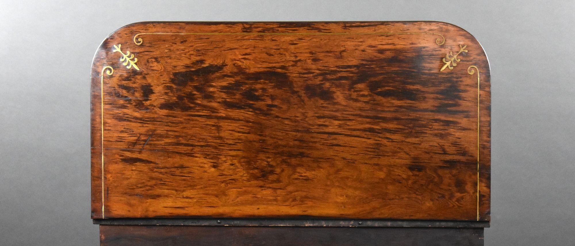 Pair of Regency Rosewood Brass Inlaid Card Table at 1stDibs