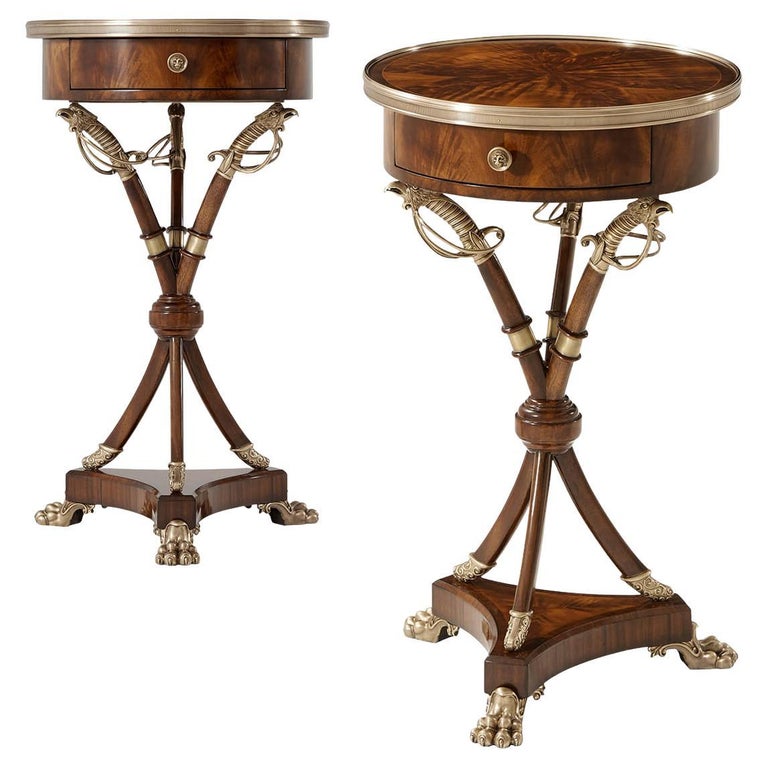 Pair of Regency Sabre Leg Side Tables For Sale at 1stDibs