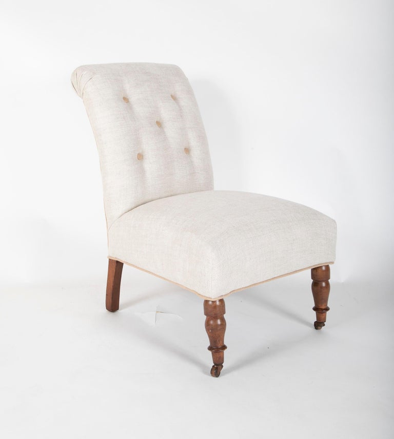 Pair of Regency Style Slipper Chairs in Fermoie Linen at 1stDibs ...