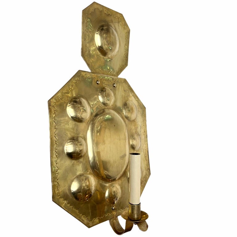 Pair of Repousse' Dutch Sconces For Sale at 1stDibs