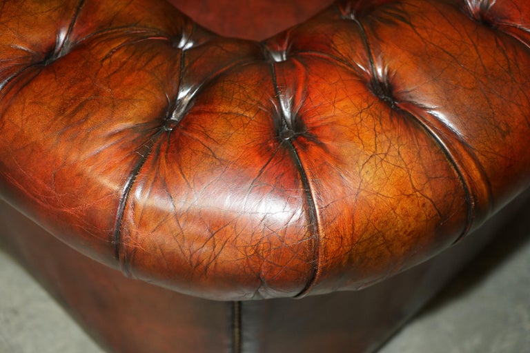 Pair of Restored Antique Gentleman's Tufted Chesterfield Brown Leather ...